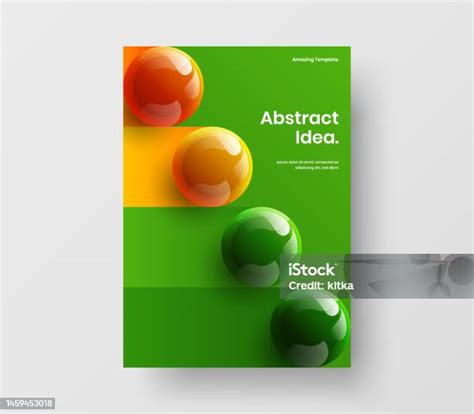 간단한 팜플렛 벡터 디자인 레이아웃입니다 깨끗한 3d 공 연례 보고서 개념입니다 A4 용지에 대한 스톡 벡터 아트 및 기타