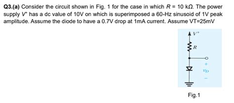 Solved Q A Consider The Circuit Shown In Fig For The Chegg