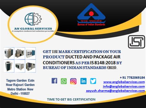 Ducted And Package Air Conditioner Isi Certification At 45000 00 Inr In New Delhi An Global
