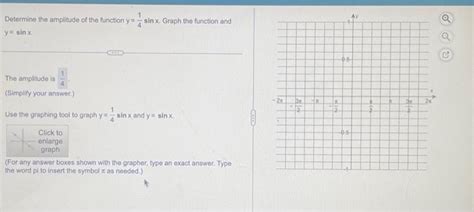 Solved Determine The Amplitude Of The Function Y 41sinx
