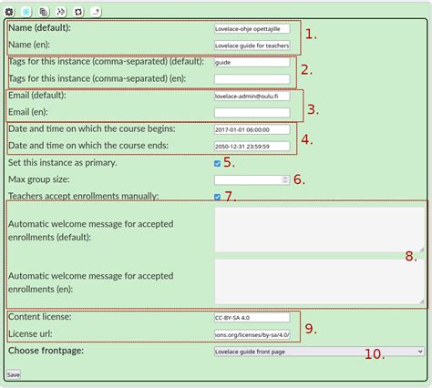 Lovelace Instance Management Lovelace Ohje Opettajille