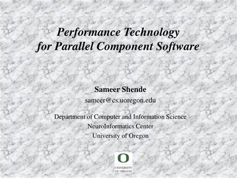 ppt performance technology for parallel component software powerpoint