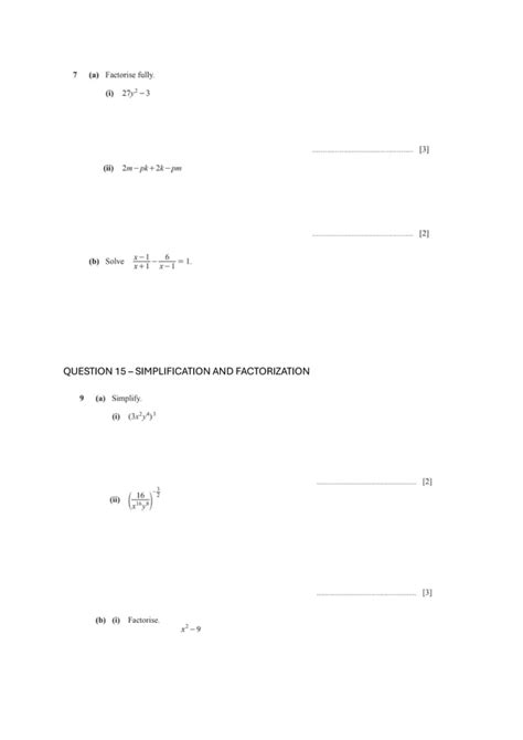 Algebra Igcse Maths Exam Question Bankpdf