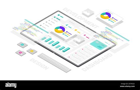 Dashboard Website And Software Technology Development 3d Isometric