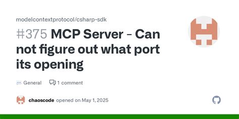 Mcp Server Can Not Figure Out What Port Its Opening · Modelcontextprotocol Csharp Sdk