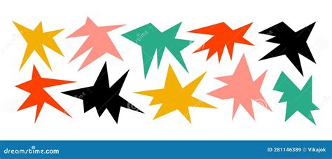 Colorful Sharp Irregular Shapes Set Abstract Bright Geometric Edgy