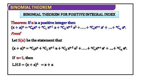 Binomial Theorem Binomial Theorem Introduction Binomial Theorem Binomial