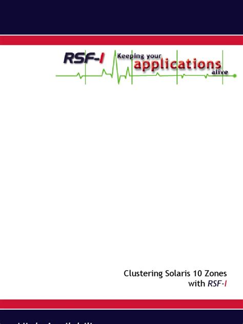 Clustering Solaris 10 Zones With Rsf 1 Pdf File System Computer Cluster