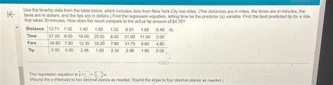 solved use the timelip data from the table below which