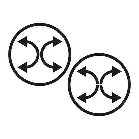 Premium Vector Circular Arrows Icons Four Directional Arrows Simple Black Outline Two