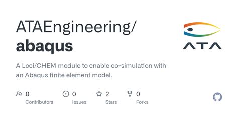 Github Ataengineering Abaqus A Loci Chem Module To Enable Co Simulation With An Abaqus Finite