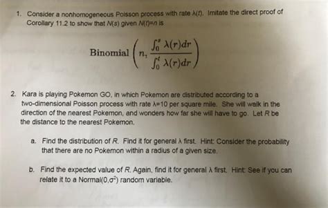 1 Consider A Nonhomogeneous Poisson Process With