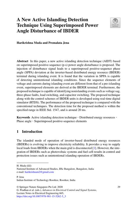Pdf A New Active Islanding Detection Technique Using Superimposed