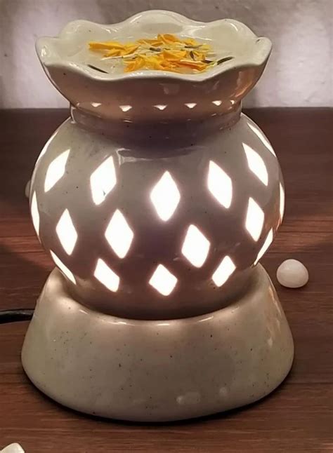 Round Brown Base Ceramic Aroma Diffuser Bulb Power 5w Dimension