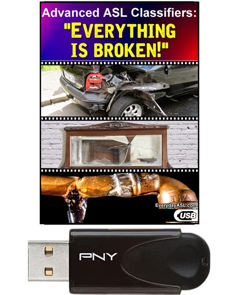 Advanced Asl Classifiers Everything Is Broken Usb Flash Drive Fr Everyday Asl University