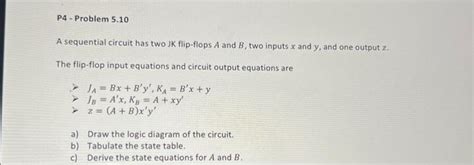 Solved P4 Problem 510 A Sequential Circuit Has Two Jk
