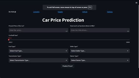 GitHub Santos K Car Prive Prediction With Dashboard The Data Science Project Is Aimed At