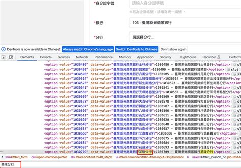 利用chrome瀏覽器的”開發人員工具”快速從下拉選單中找到所要的選項 梅問題．教學網