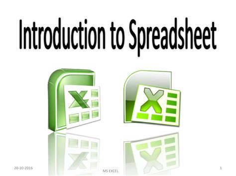 Introduction To Spreadsheet Ppt