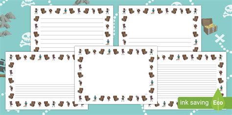 Pirate Treasure Chest Landscape Page Borders Landscape Page Borders