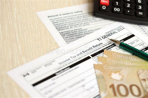 Canadian T1 General Tax Form Income Tax And Benefit Return Lies On