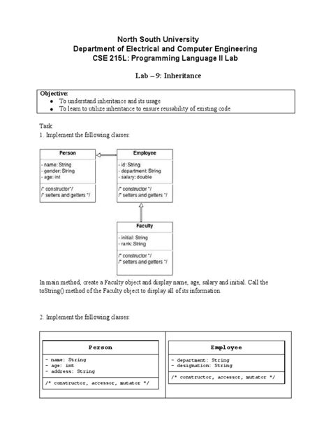 north south university department of electrical and computer engineering cse 215l programming