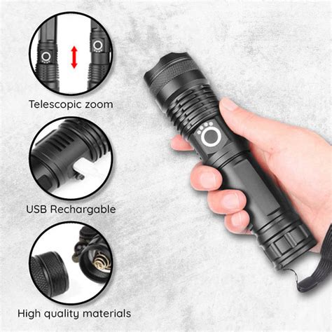 Usb Powerful Flashlight Torch Vernier Store