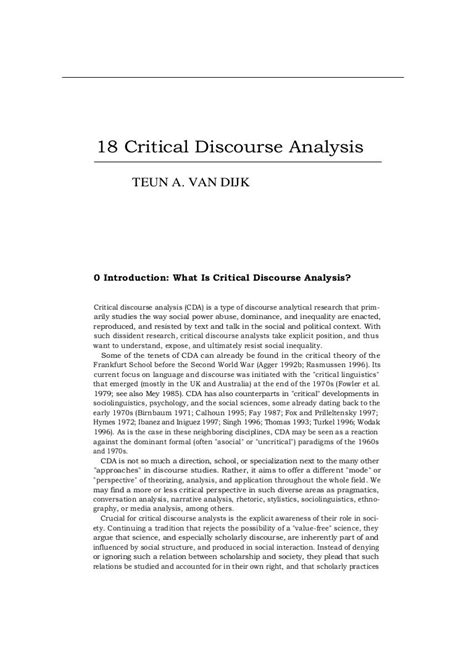 Why Critical Discourse Analysis Printable Templates Free