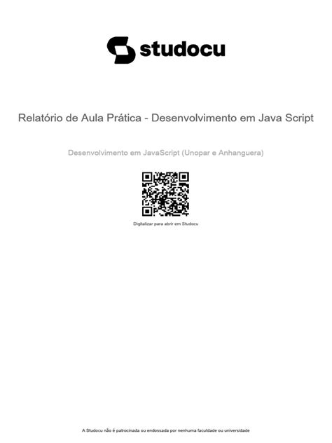 relatorio de aula pratica desenvolvimento em java script pdf script