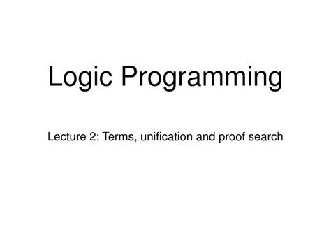 PPT Logic Programming PowerPoint Presentation Free Download ID