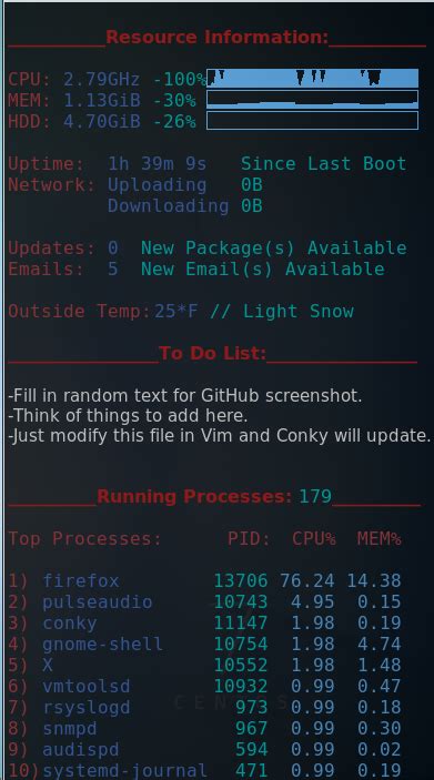 github zimmertr conky configuration conky configuration file and a gmail python script to
