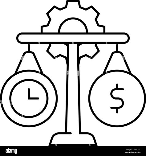 Equity Time Management Line Icon Vector Illustration Stock Vector Image