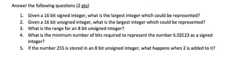 answer the following questions 2 pts 1 given a 16