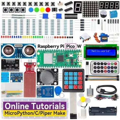 Raspberry Pi Pico W Ultimate Starter Kit Items MicroPython Piper Make And C C