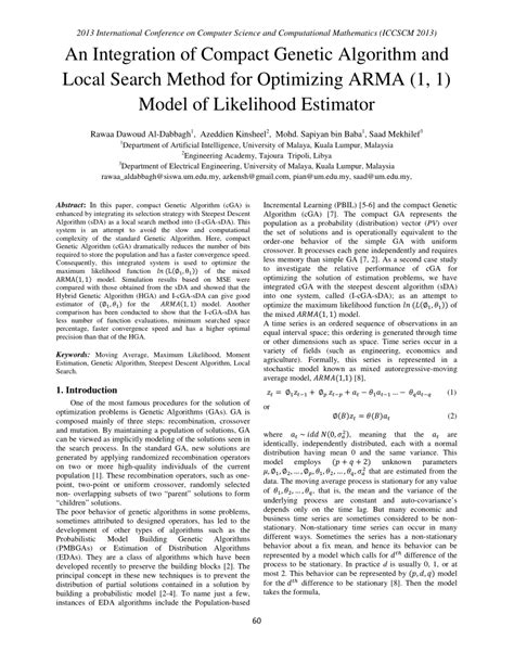 Pdf An Integration Of Compact Genetic Algorithm And Local Search