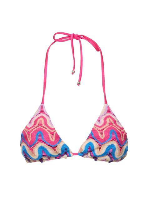 Patbo Crochet Triangle Bikini Top In Pink Lyst
