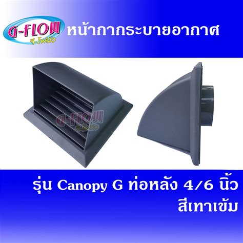Gflow ฝาครอบระบายอากาศ ท่อหลัง Ø 46 นิ้ว สีเทาเข้ม ฝาครอบระบายอากาศบานเกล็ดติดผนัง S240jlqnce