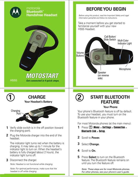 MOTOROLA H QUICK START MANUAL Pdf Download ManualsLib