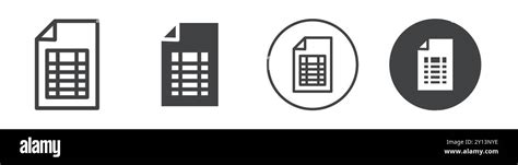 Document Invoice Icon Simple Flat Vector Symbol Outline Collection Set