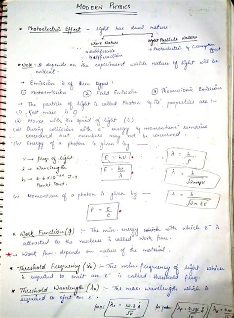 MODERN PHYSICS NEET NOTES With Solved Questions Shop Handwritten Notes SHN