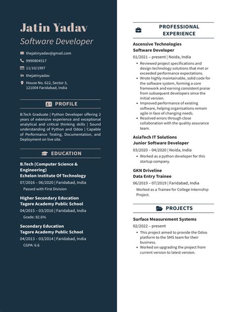 Jatin Yadav Resume Pdf Programmer Software