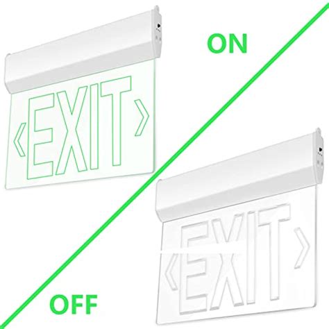AKT LIGHTING Green Emergency Exit Sign UL Listed 120 277V LED Edge Lit Exit Sign With Battery