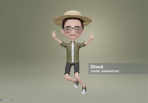 3d 렌더링 관광 만화 캐릭터 댄스 귀여운 소년이 손가락을 보여줍니다 관광에 대한 스톡 사진 및 기타 이미지 관광 관광객 귀여운 Istock
