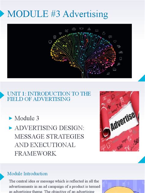 Module 3 Mm6 Advertising Design Message Strategies And Executional