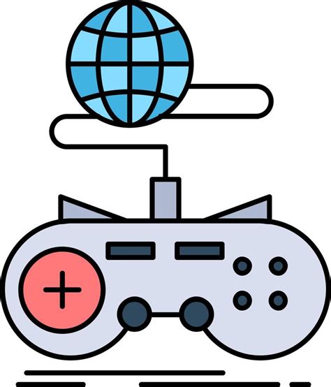 Game Gaming Internet Multiplayer Online Flat Color Icon Vector 19181588 Vector Art At Vecteezy