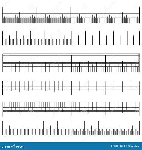 Size Indicator Set Vector Different Types Unit Distances Measuring Tool Length Measurement