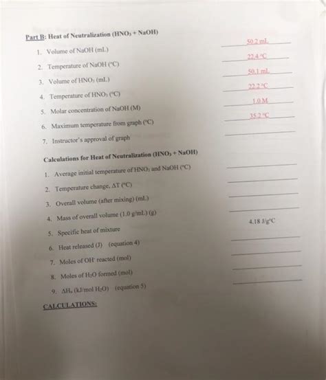 Solved 50 2 Ml 22 4°c 50 1 Ml Part B Heat Of Neutralization