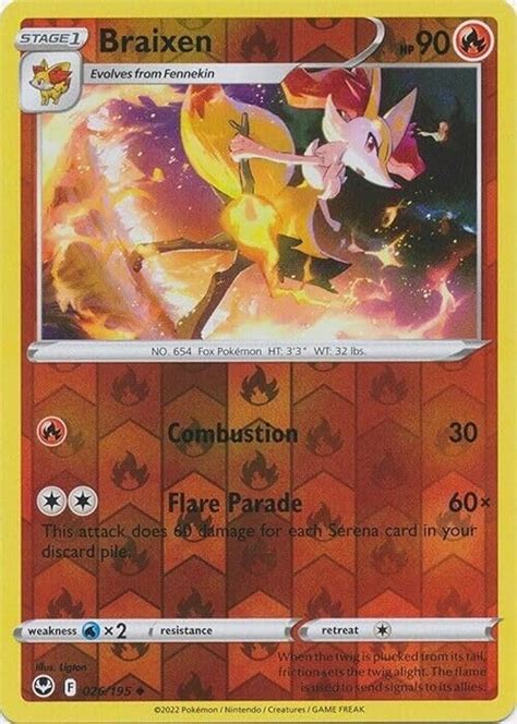 Braixen Pokemon Card Braixen Fire • Pokemon Card Mikes Game