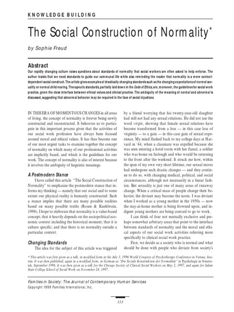 Social Construction Of Abnormality Pdf Psychotherapy Mental Disorder