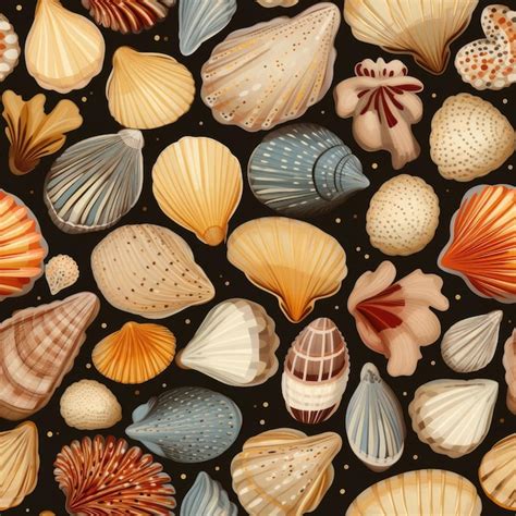 Premium Photo Seamless Pattern Of Shells